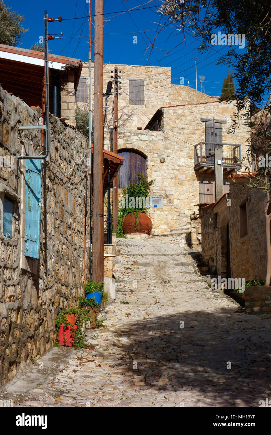 Traditional village of Lofou,Troodos Mountains, Cyprus Stock Photo - Alamy