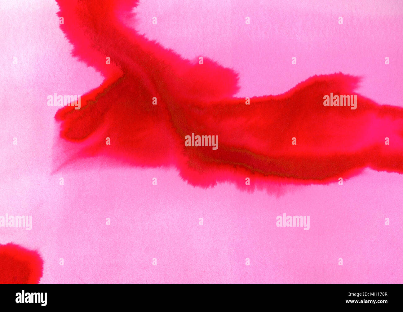 Pink red magenta watercolor background with copy space. Diluted paint ...