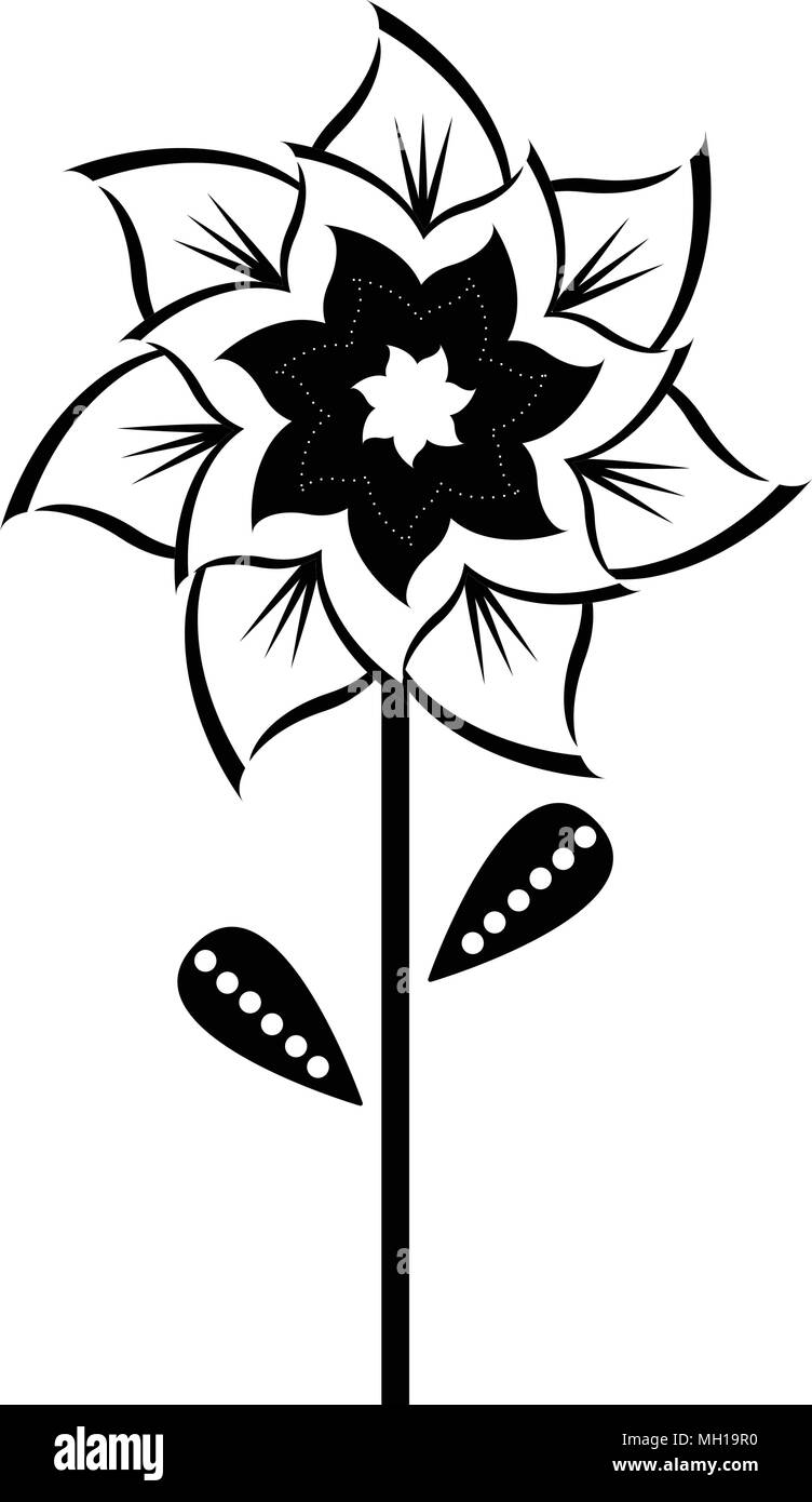 Isolated monochrome flower icon Stock Vector Image & Art - Alamy