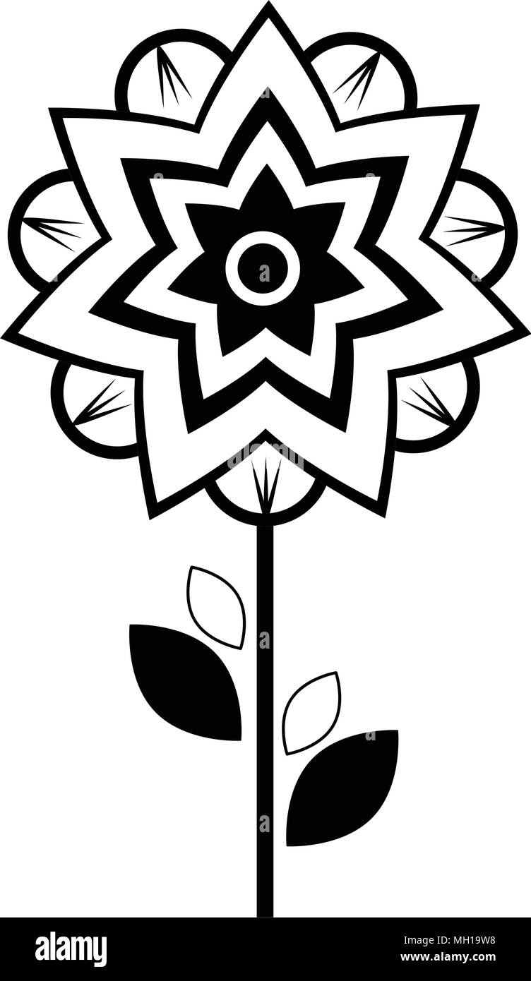 Isolated monochrome flower icon Stock Vector Image & Art - Alamy