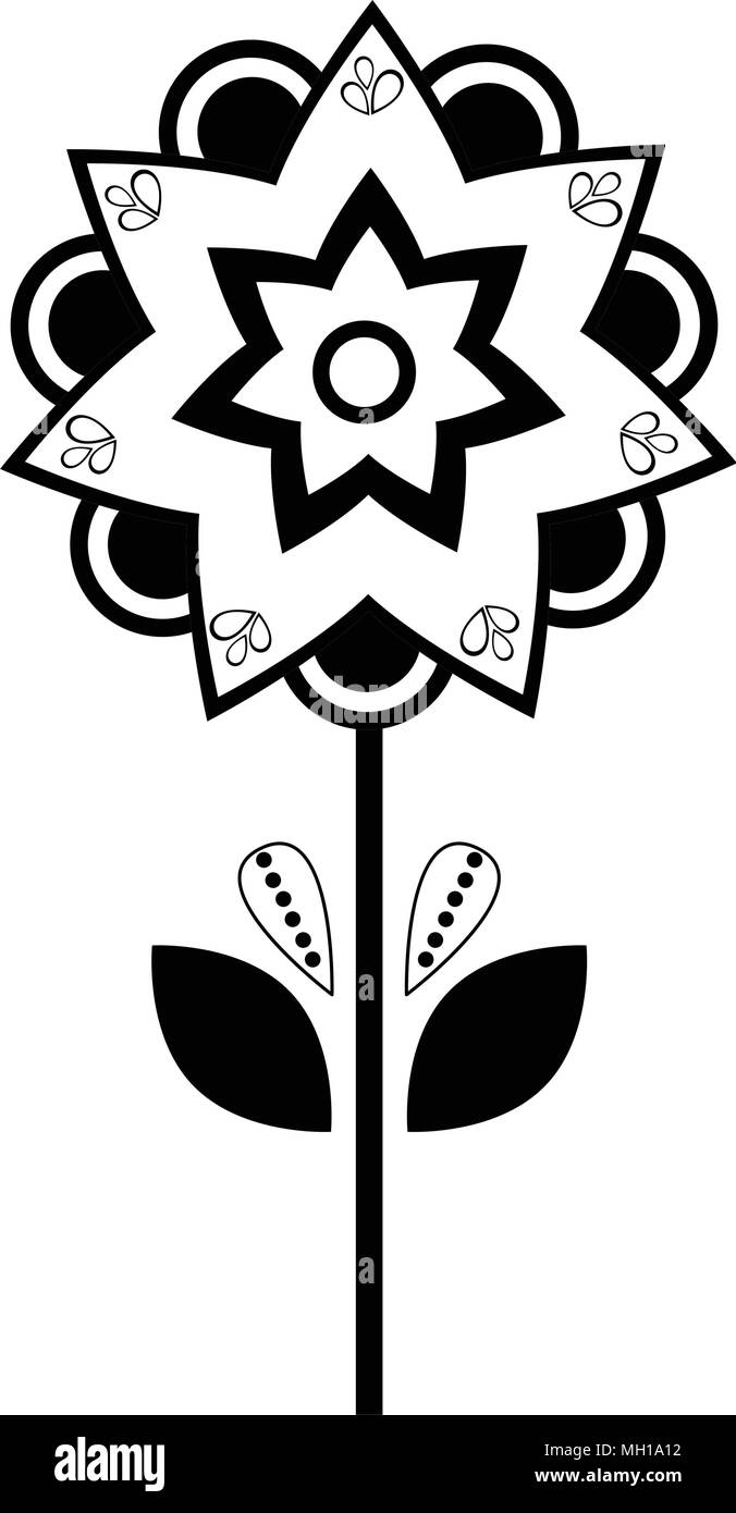 Isolated monochrome flower icon Stock Vector Image & Art - Alamy