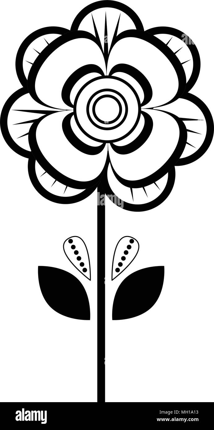 Isolated monochrome flower icon Stock Vector Image & Art - Alamy
