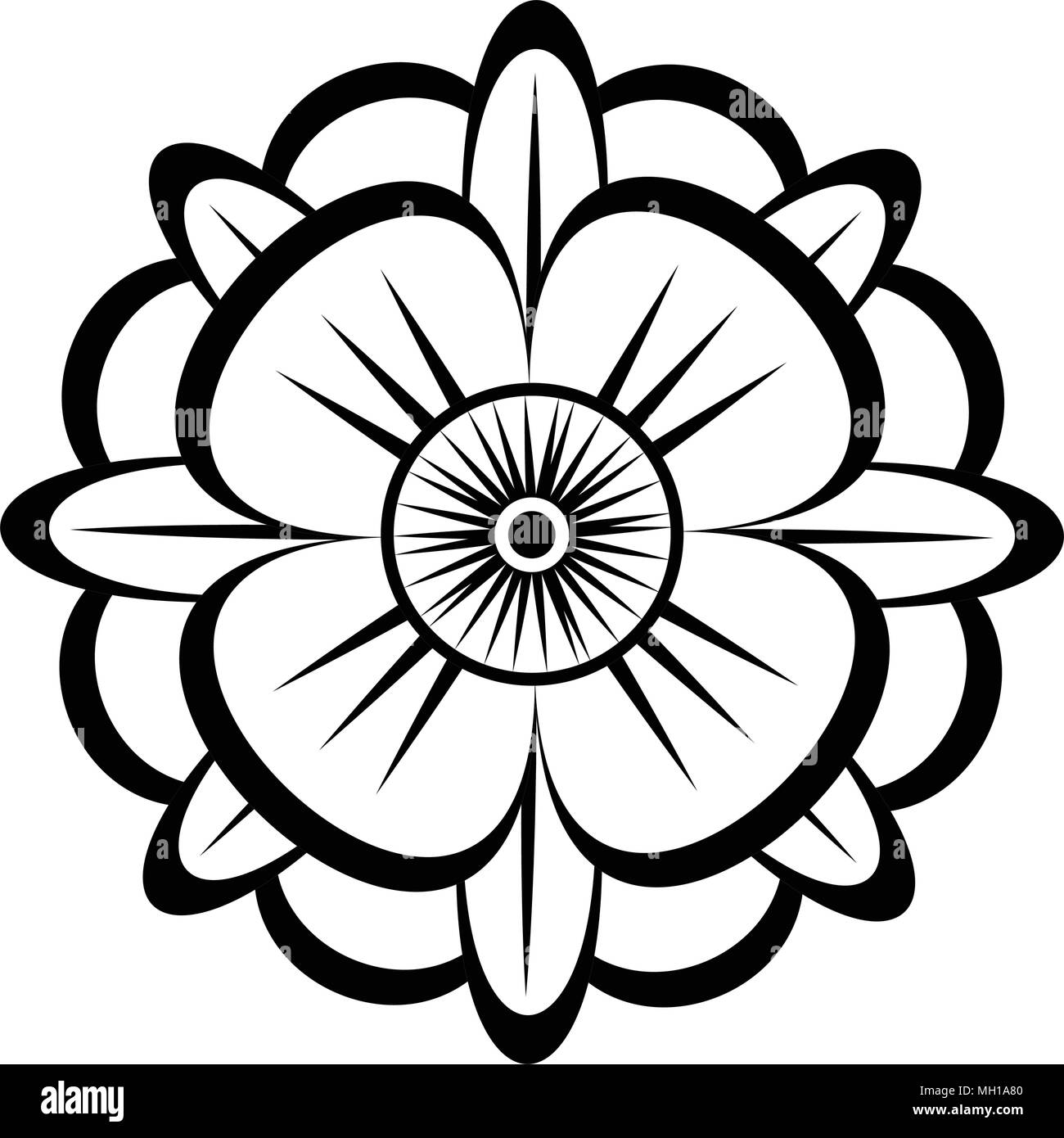 Isolated monochrome flower icon Stock Vector Image & Art - Alamy