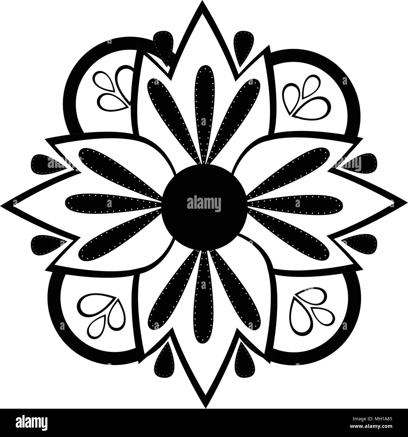 Isolated monochrome flower icon Stock Vector Image & Art - Alamy