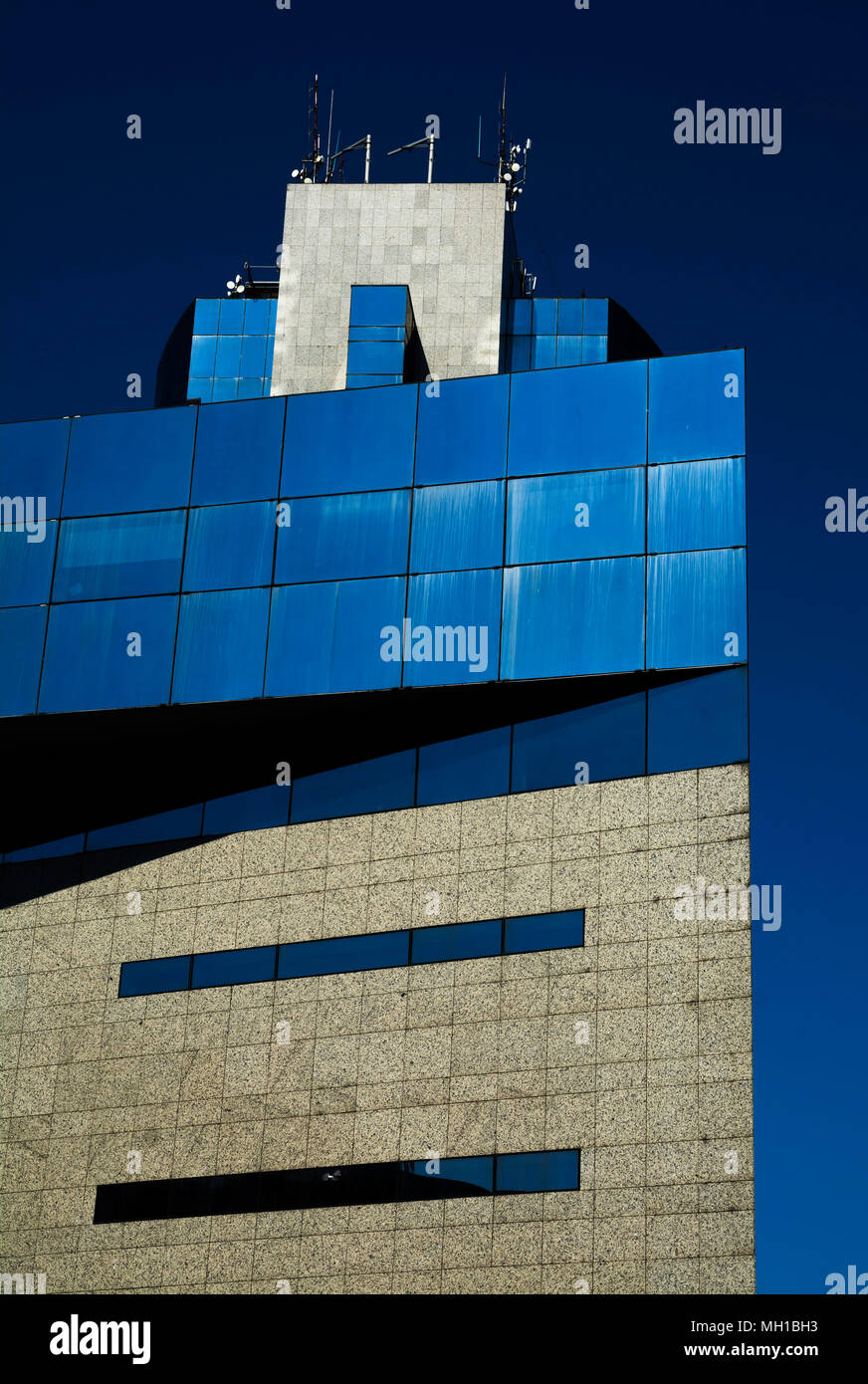 Blue sky background and building architecture in Bucharest Stock Photo ...
