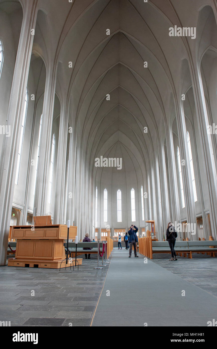 Inside the Hallgrimskirkja Church, Iceland, Reykjavik Stock Photo - Alamy