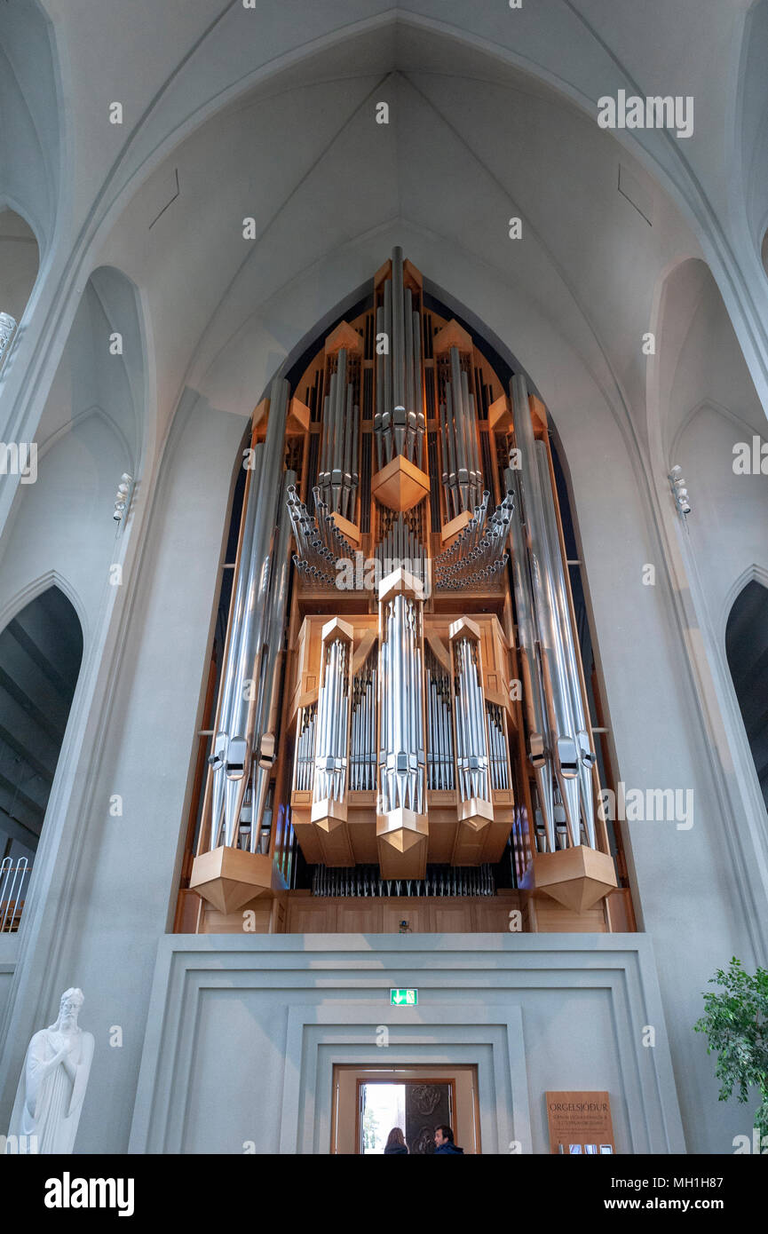 Inside the Hallgrimskirkja Church, Iceland, Reykjavik Stock Photo - Alamy