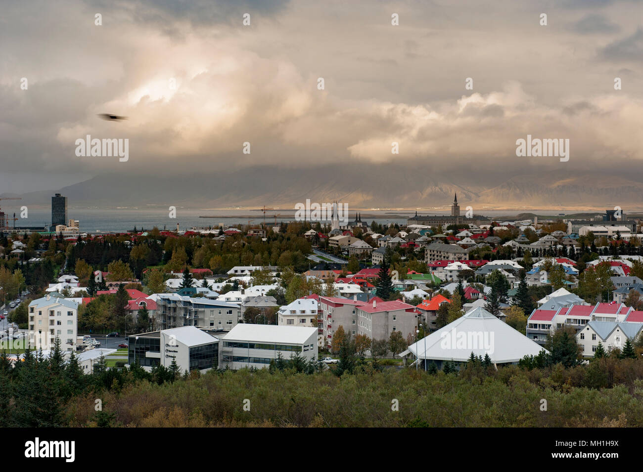View from Perlan over the city of Reykjavik, Iceland Stock Photo - Alamy