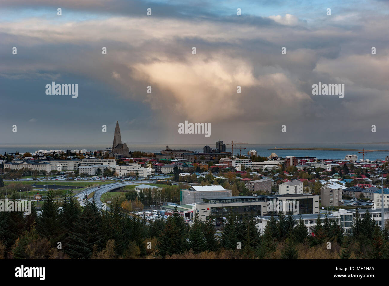 View from Perlan over the city of Reykjavik, Iceland Stock Photo - Alamy