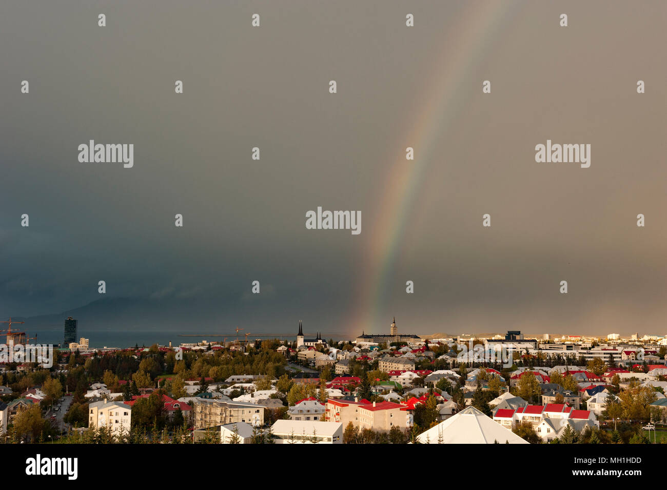 View from Perlan over the city of Reykjavik, Iceland Stock Photo - Alamy