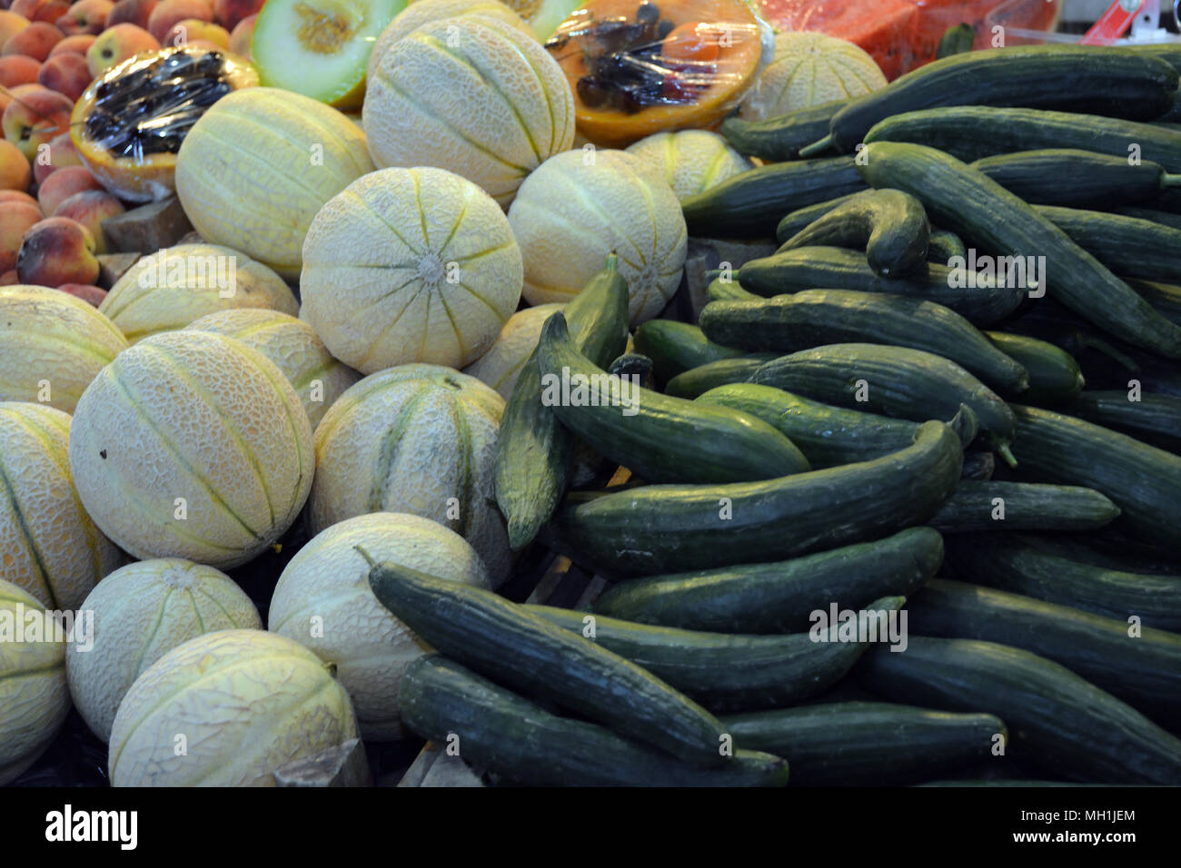 Vegetables in the market hall of Budapest - Hungary Stock Photo - Alamy