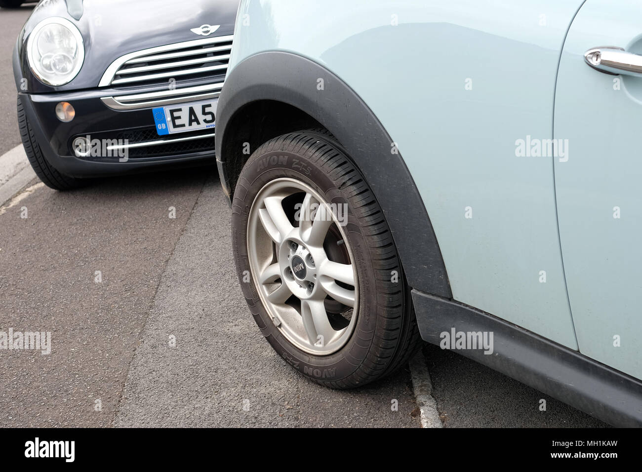 April 2018 - Two Minis, a pair of BMW Mini cars parked together Stock ...