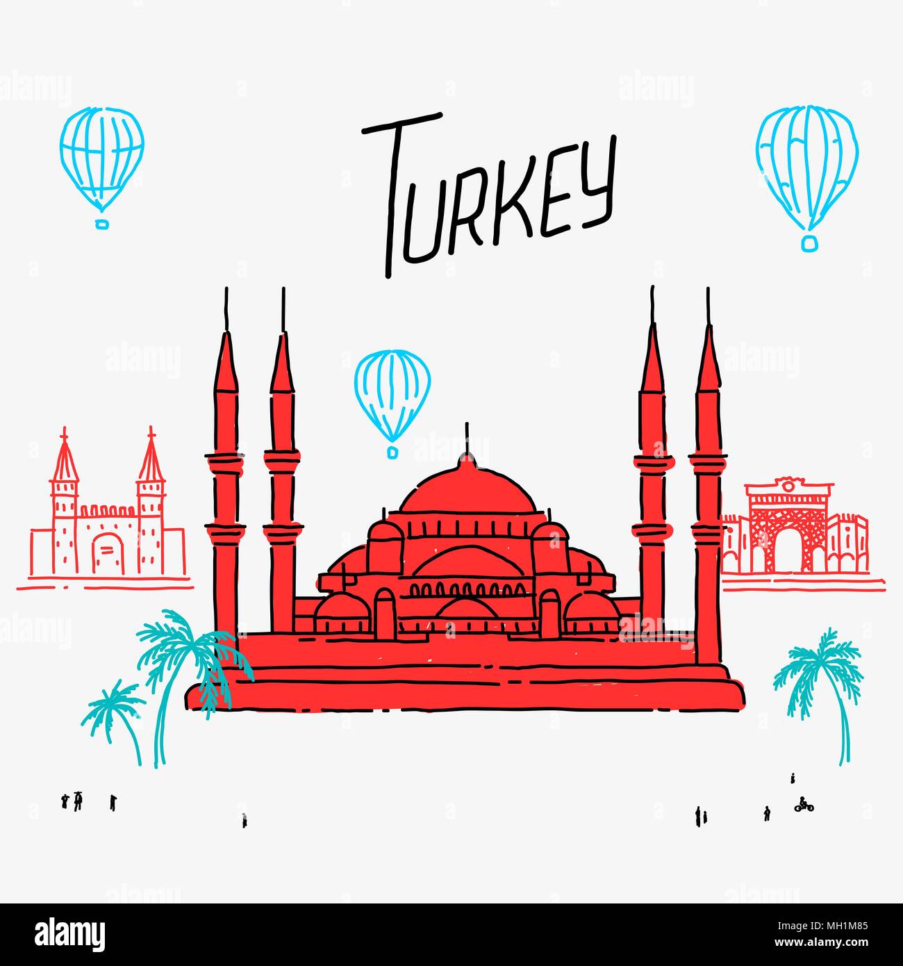 Turkey Architecture Vector Cartoon Stock Vector Image & Art - Alamy
