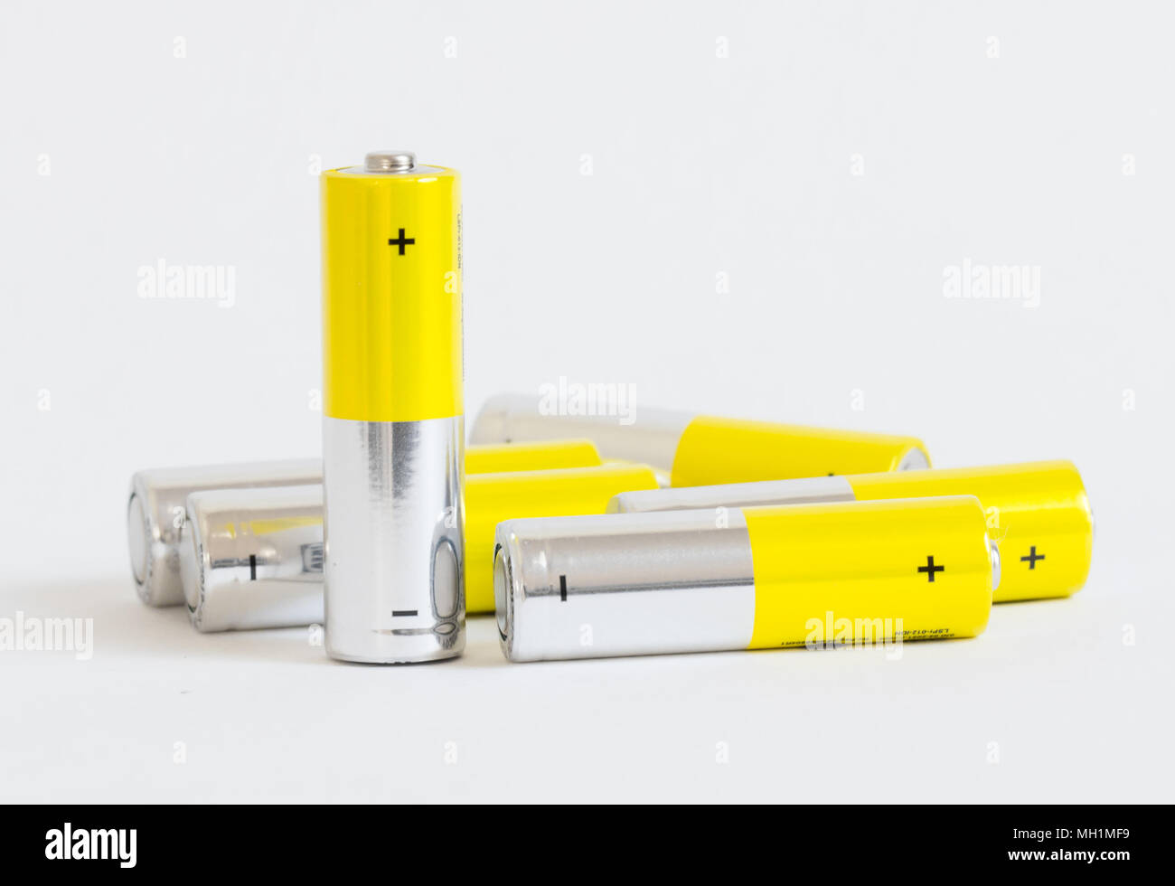 yellow alkaline batteries Stock Photo - Alamy
