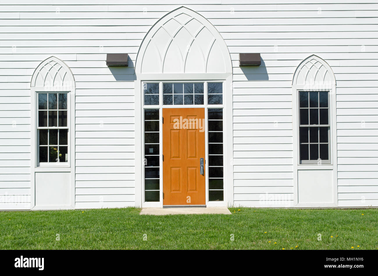 door and window on white wall Stock Photo - Alamy
