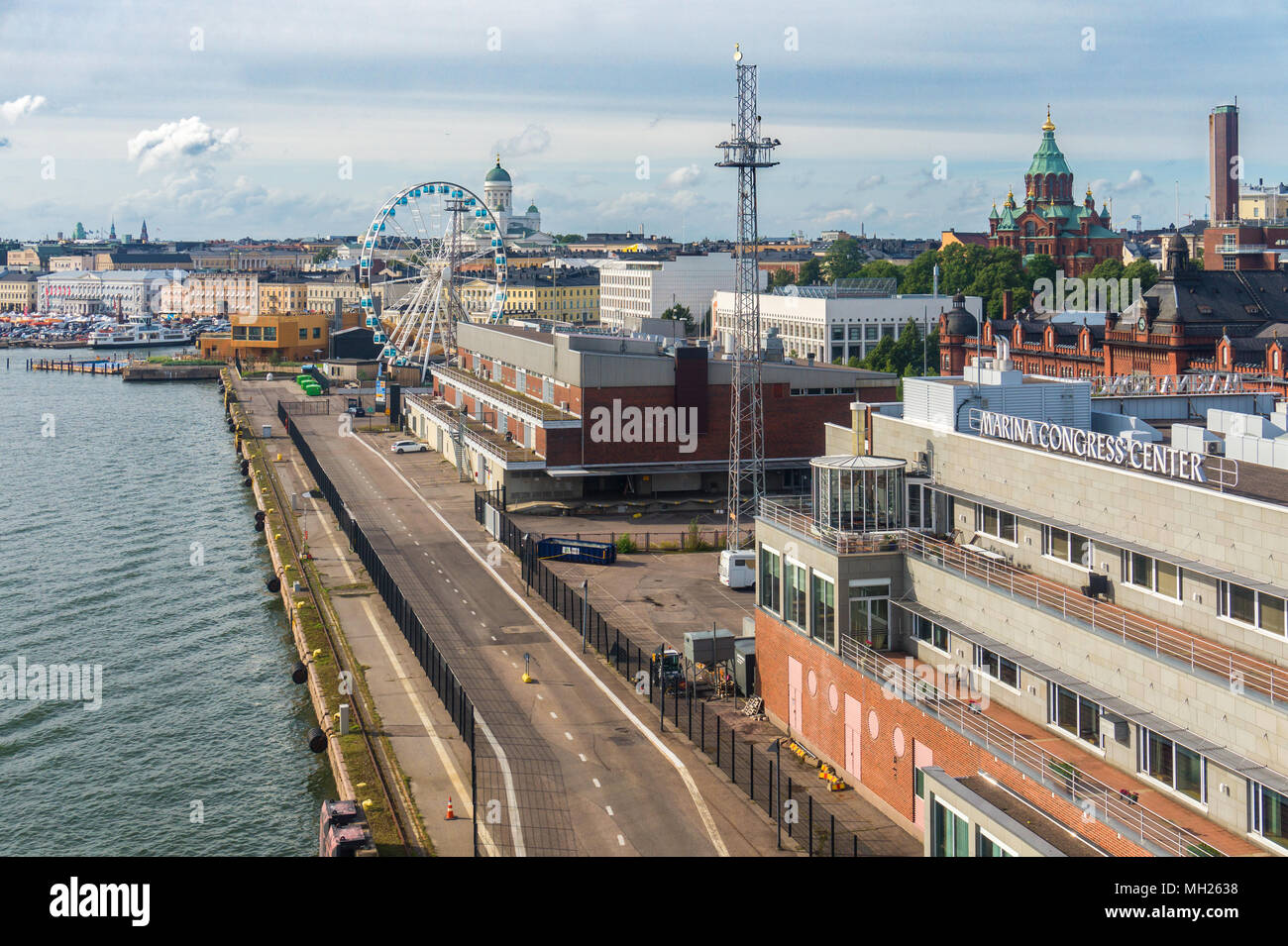 Cityscape of Helsinki. Sky Wheel, Helsinki Cathedral and Uspenski ...