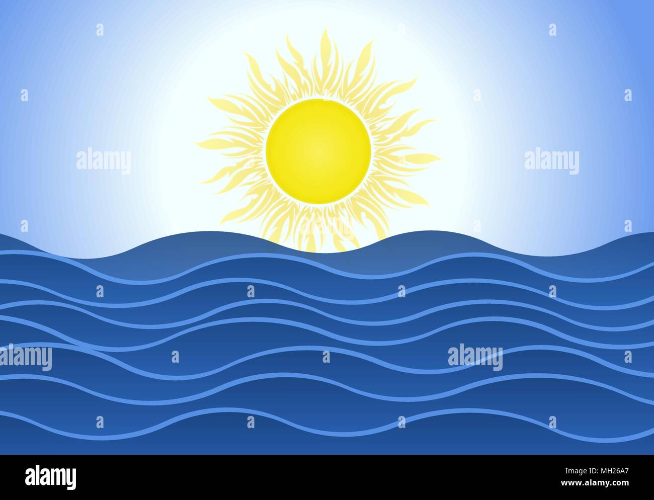 Beams of sunlight over ocean Stock Vector Images - Alamy