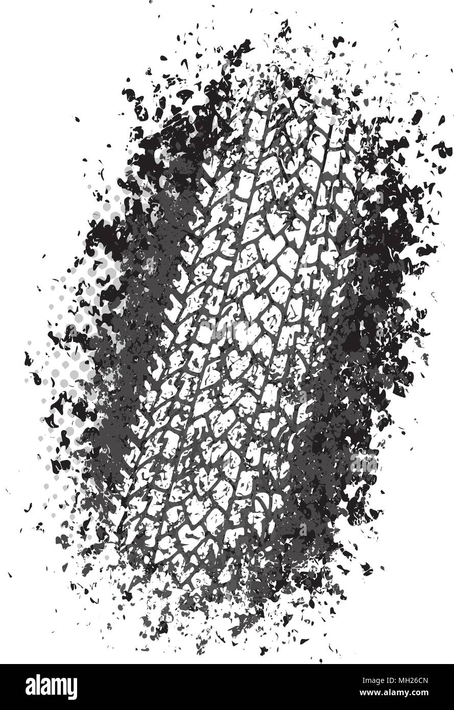 Vector trail design trace of the tyre in grunge style Stock Vector ...