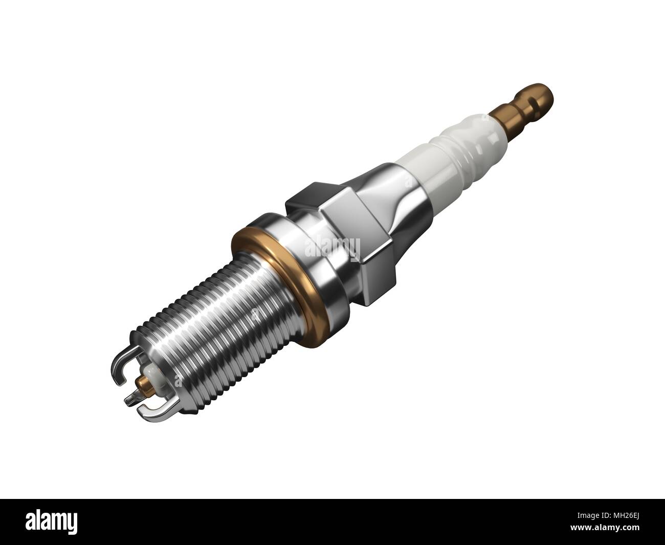 automotive spark plug. isolated on white background. 3d illustration ...