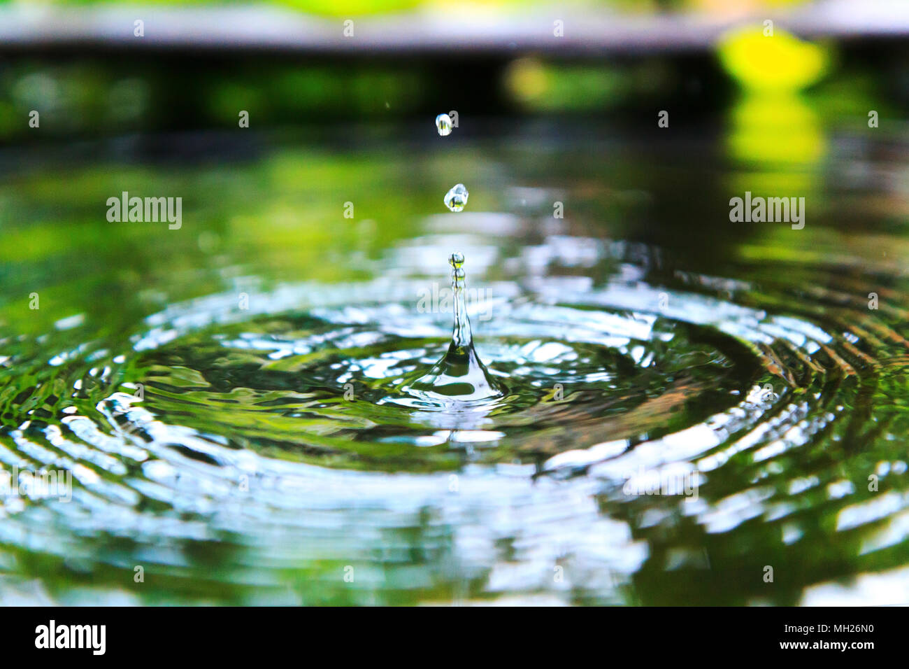 water drops and splash on the pool surface Stock Photo - Alamy