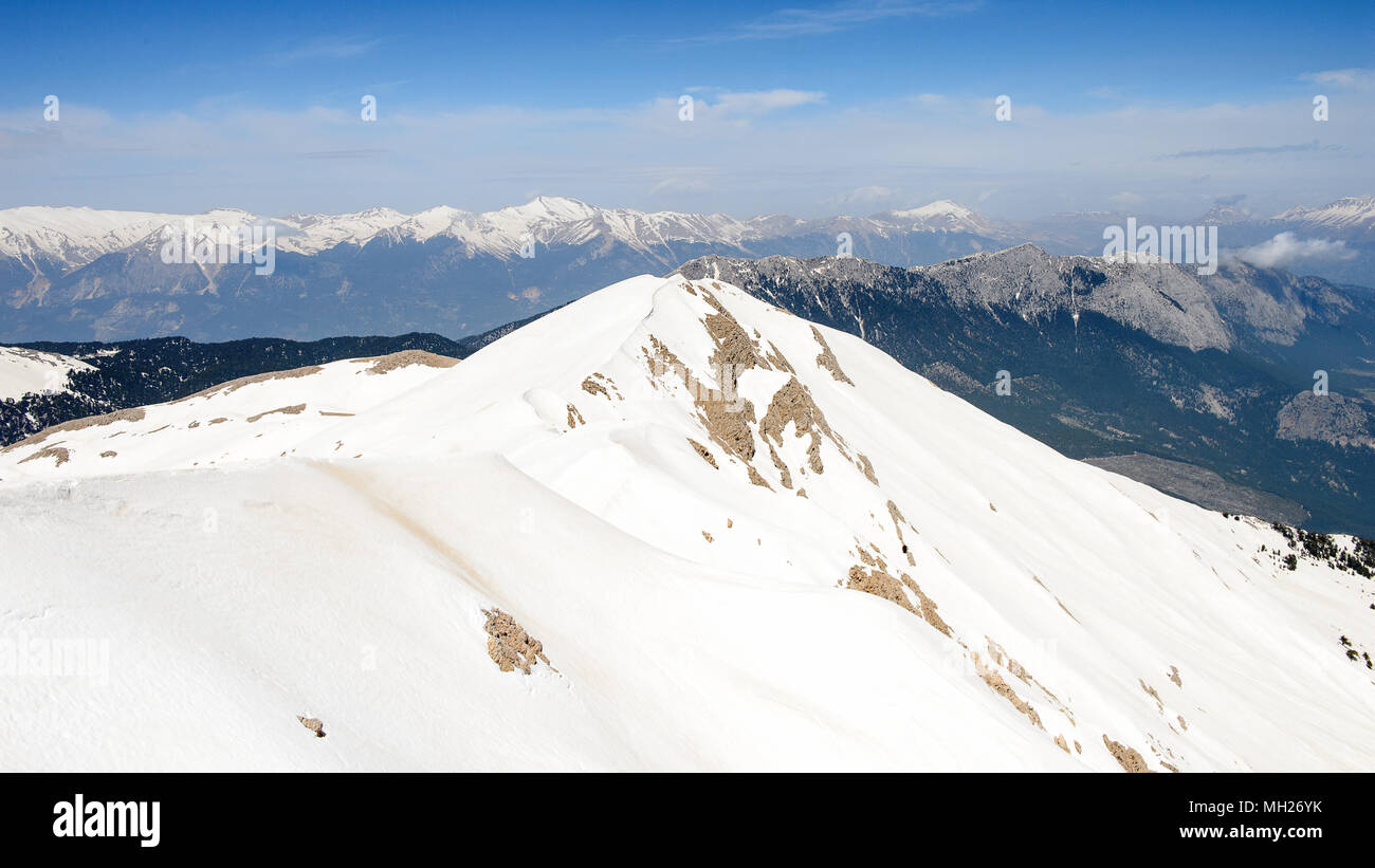 Snow mountain range blizzard aerial hi-res stock photography and images ...