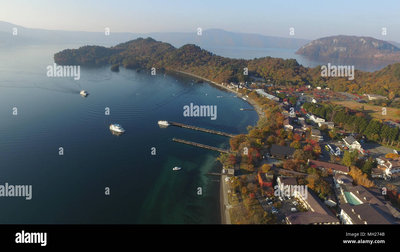Aerial view of beautiful Lake Towada, Japan Stock Photo - Alamy