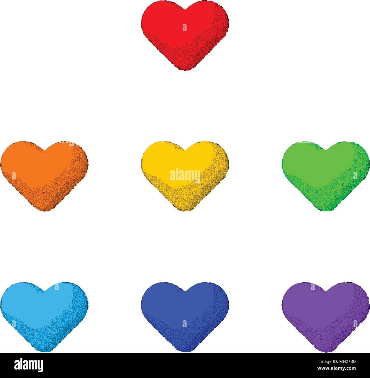 Hearts icon set, vector illustration on white background Stock Vector ...