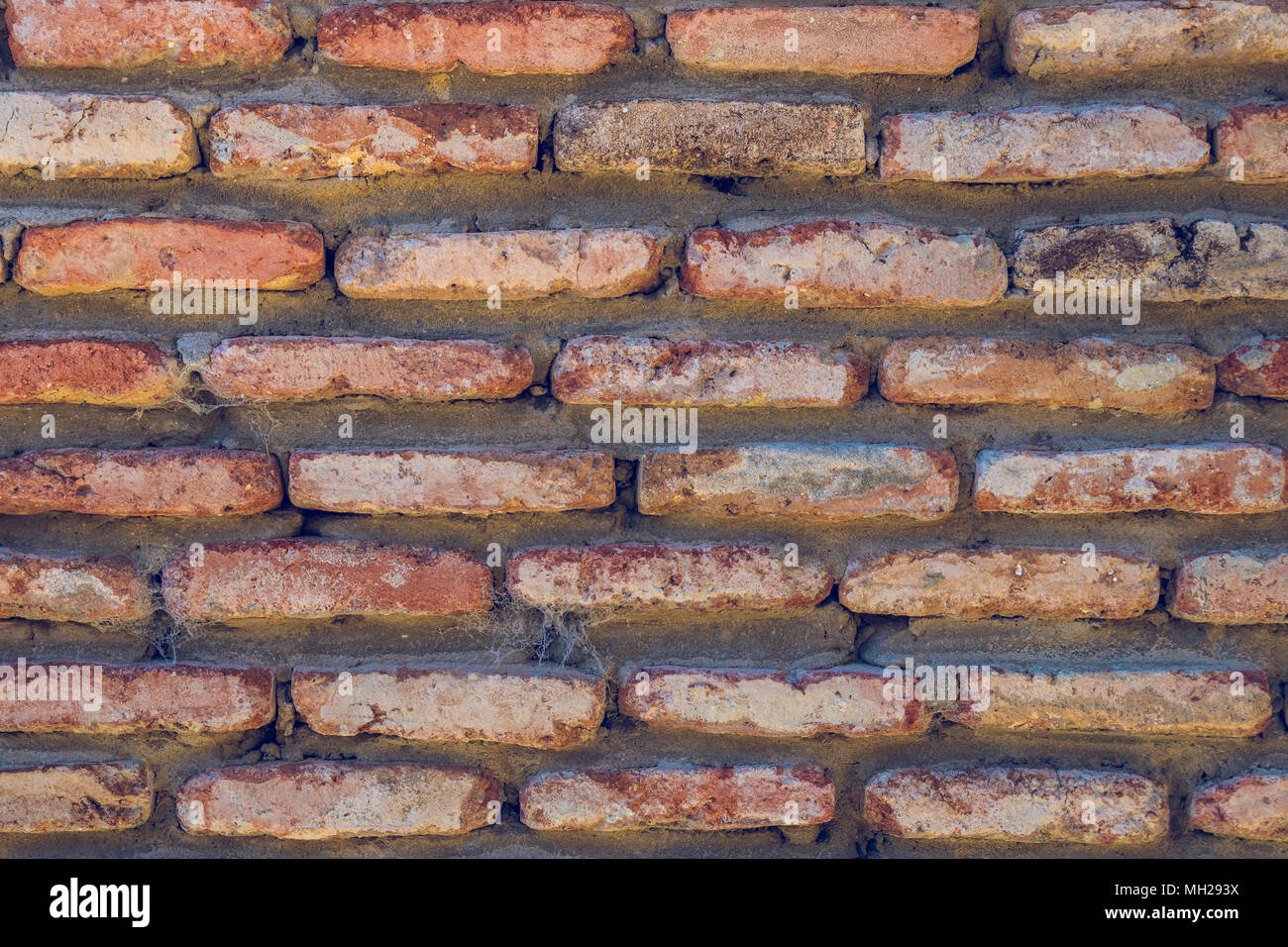 Red old worn brick wall texture background. Vintage effect Stock Photo - Alamy