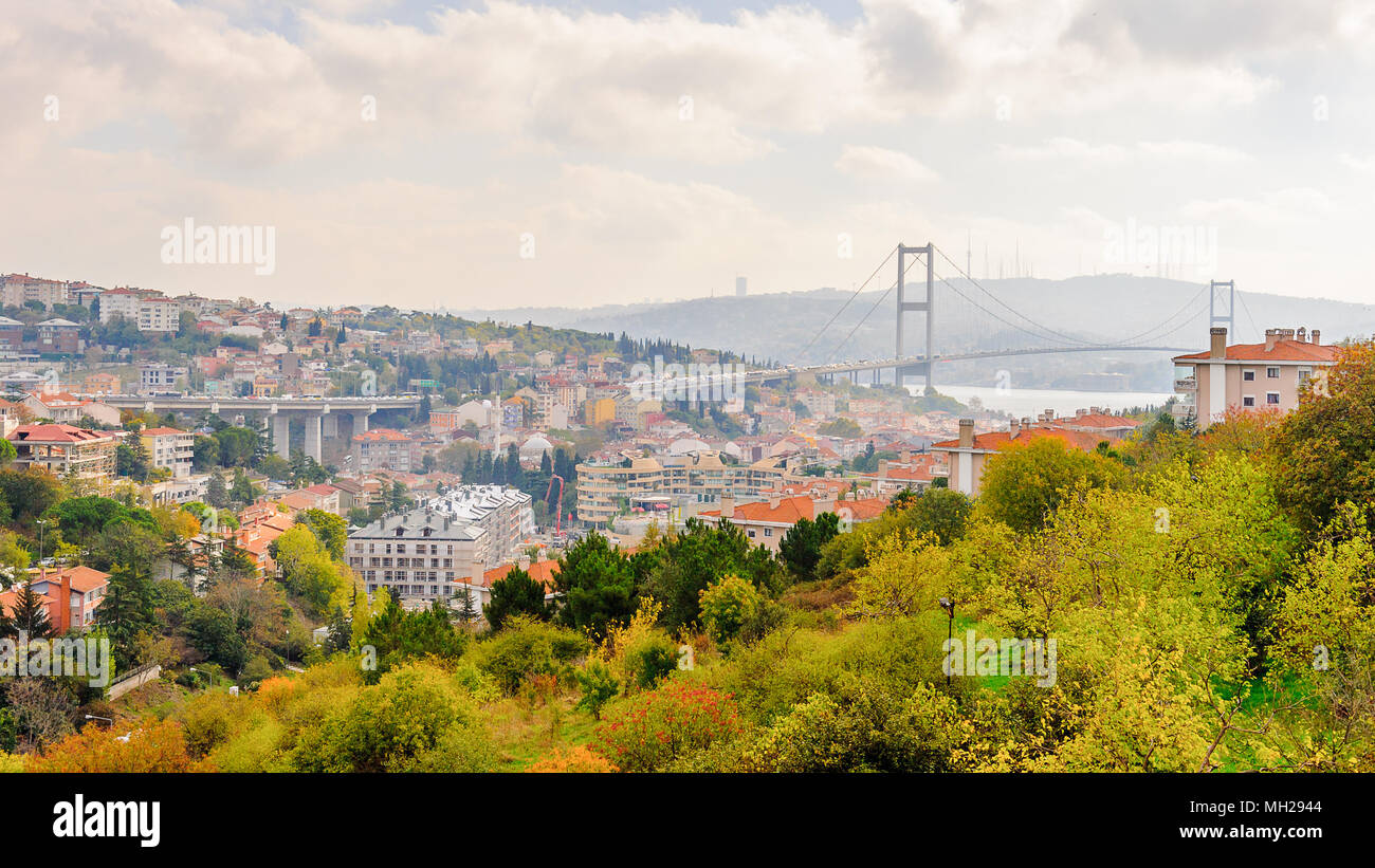 Bosphorus Bridge, a bridge spanning the Bosphorus strait connecting ...