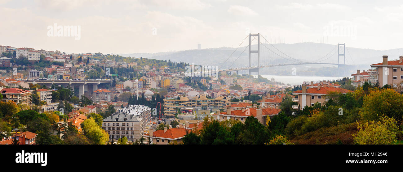 Bosphorus Bridge, a bridge spanning the Bosphorus strait connecting ...