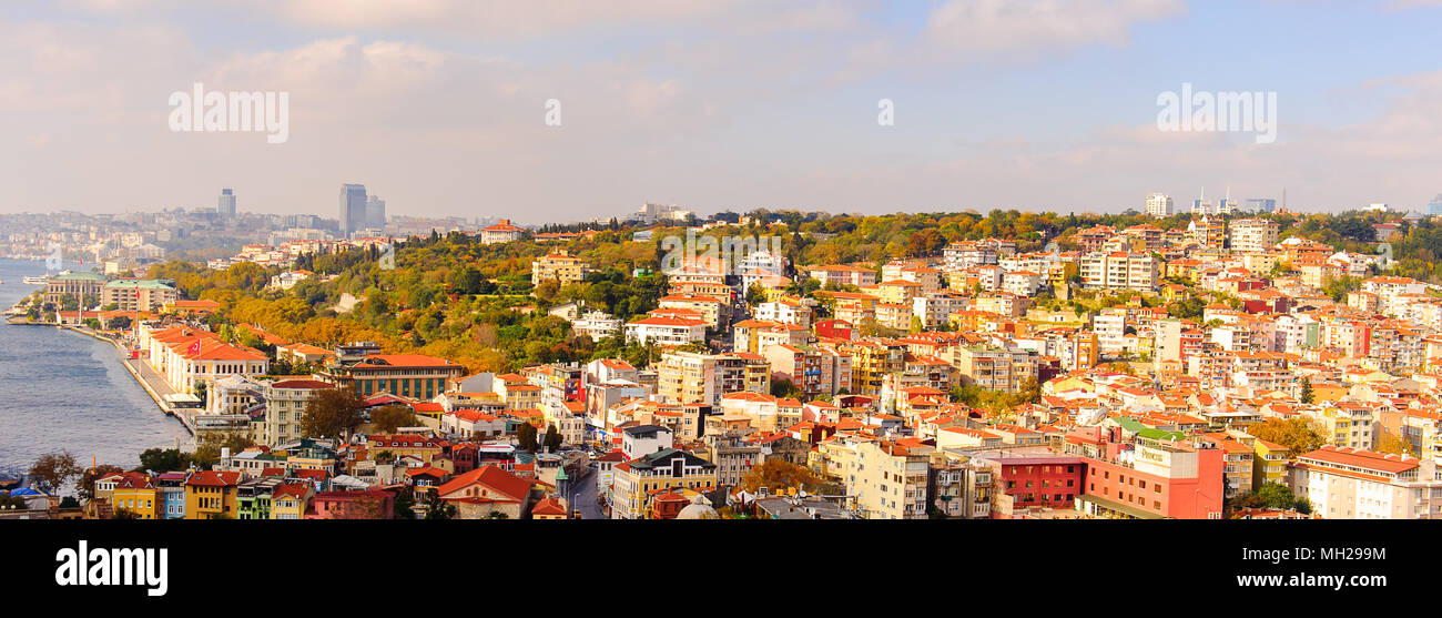 Panorama of the European part (Ortakoy) of Istanbul, Turkey Stock Photo ...