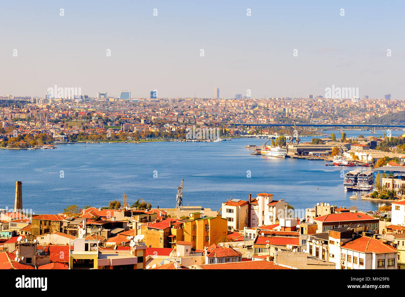 Bosphorus river and the Istanbul city panorama Stock Photo - Alamy