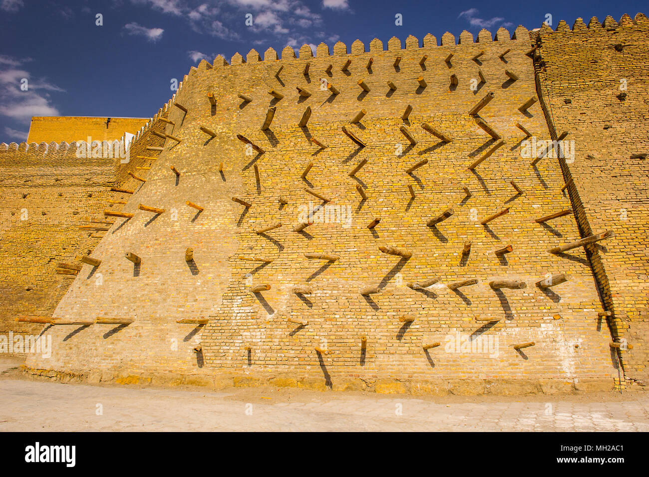 Wall of the Bukhara Fortress, Uzbekistan Stock Photo - Alamy