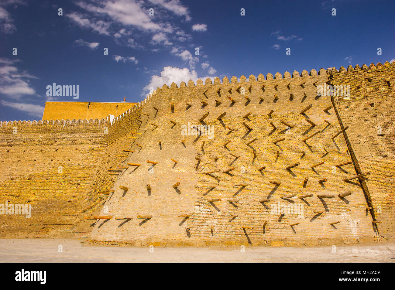 Wall of the Bukhara Fortress, Uzbekistan Stock Photo - Alamy