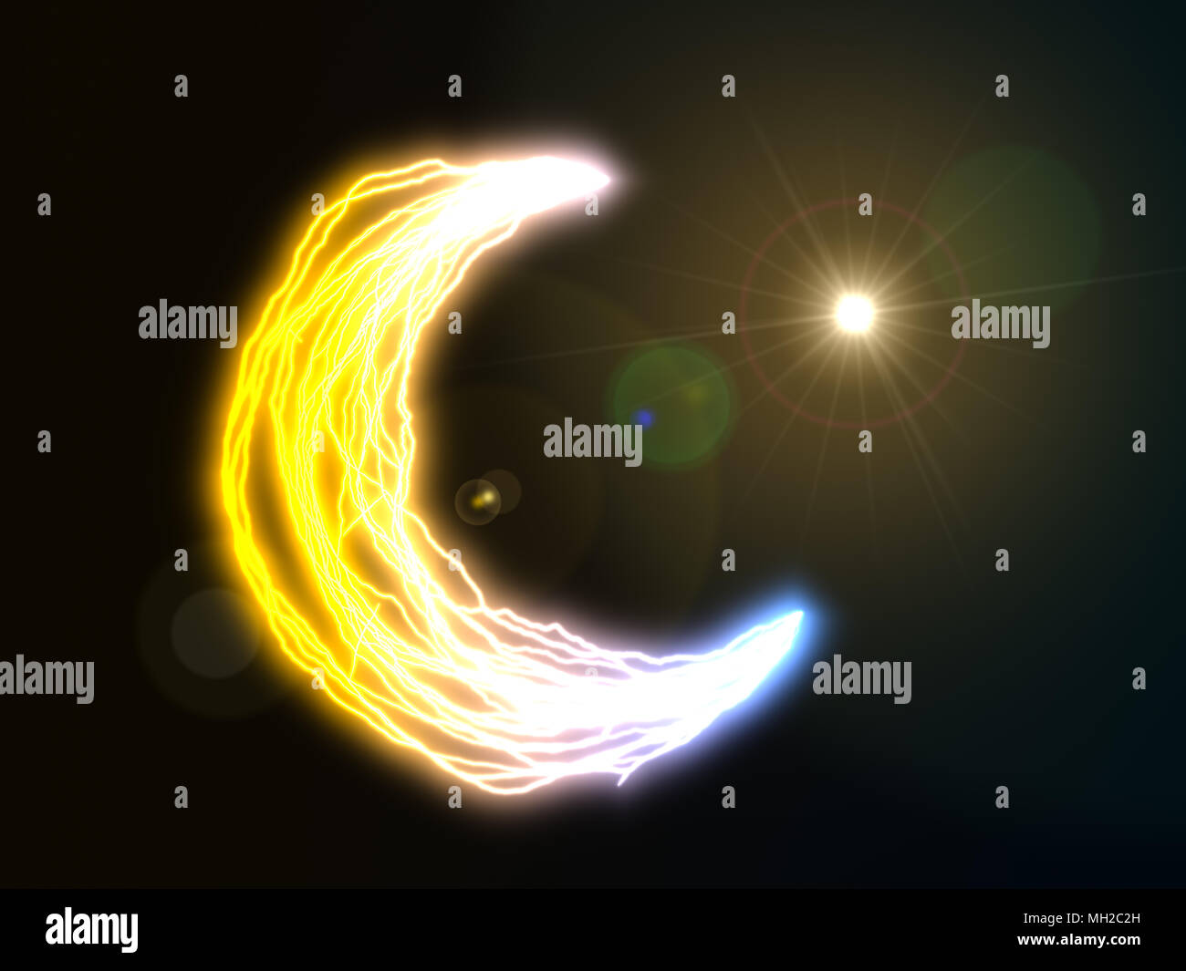 half moon shaped electric arcs. 3d illustration Stock Photo - Alamy