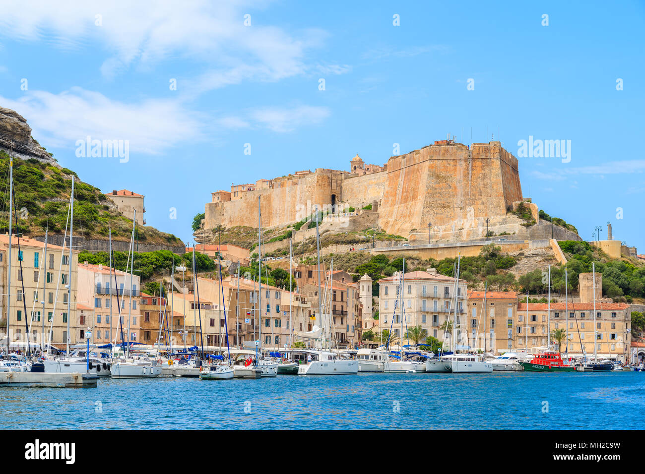 BONIFACIO PORT, CORSICA ISLAND - JUN 25, 2015: sailing yacht boats ...
