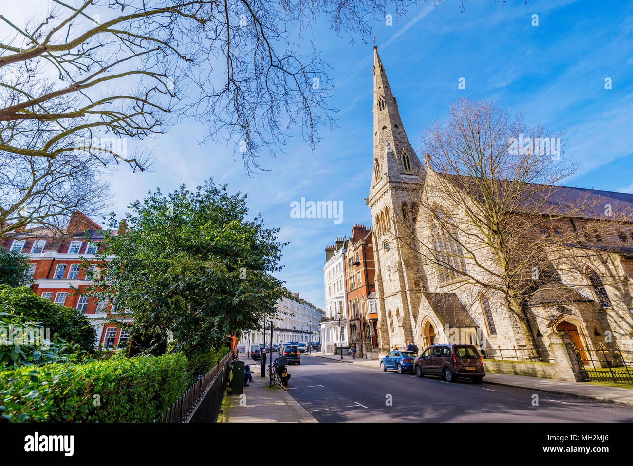 LONDON, UNITED KINGDOM - APRIL 05: View of a traditional British church ...