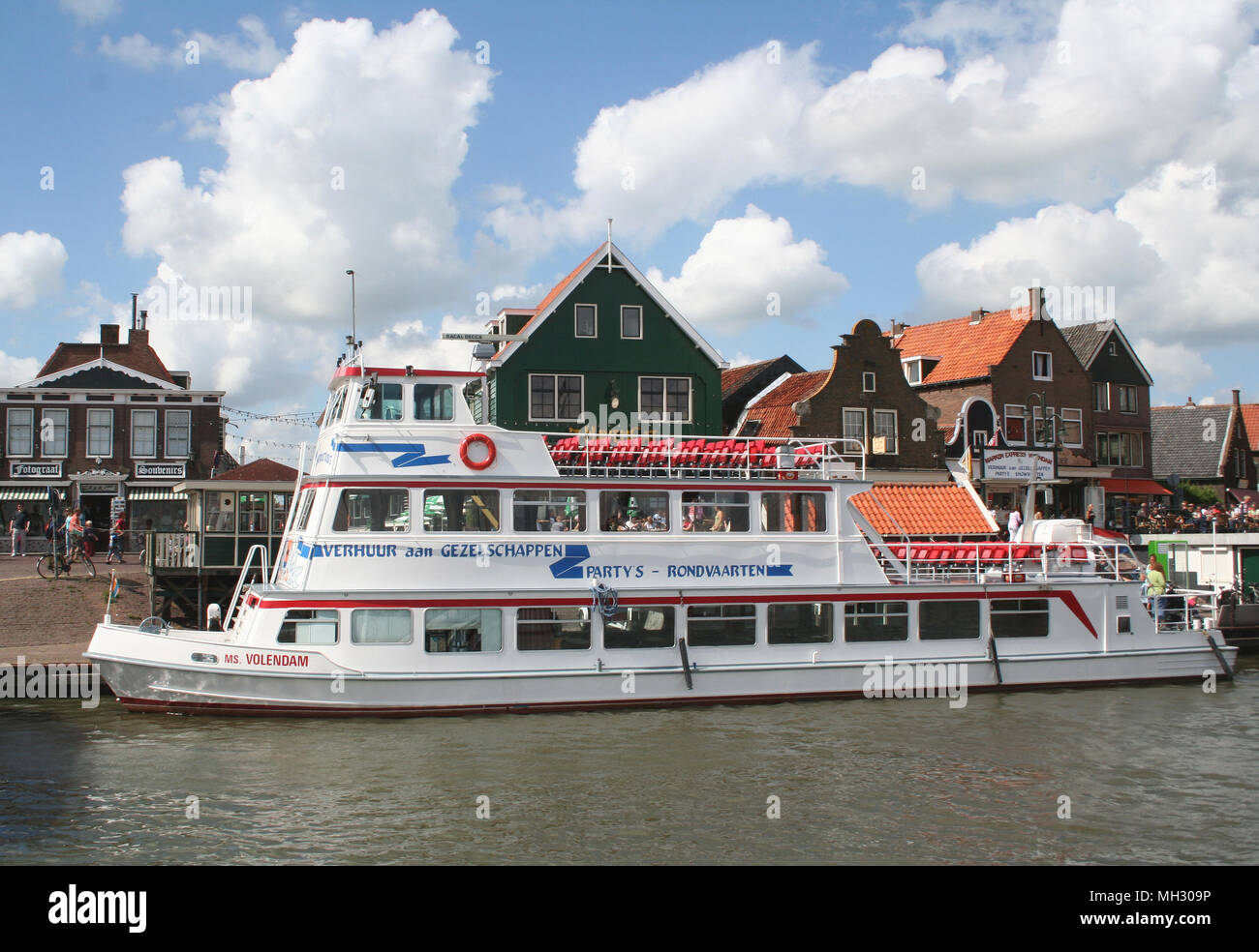 Netherlands,North Holland,Volendam, june 2017: Ships in the harbor ...