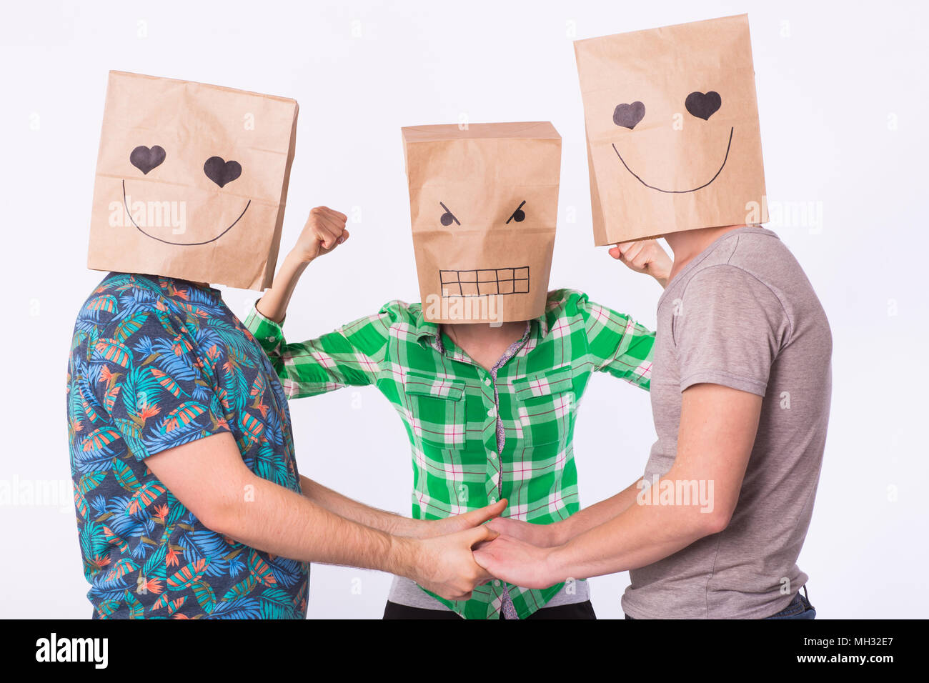 Woman two men love triangle hi-res stock photography and images - Alamy