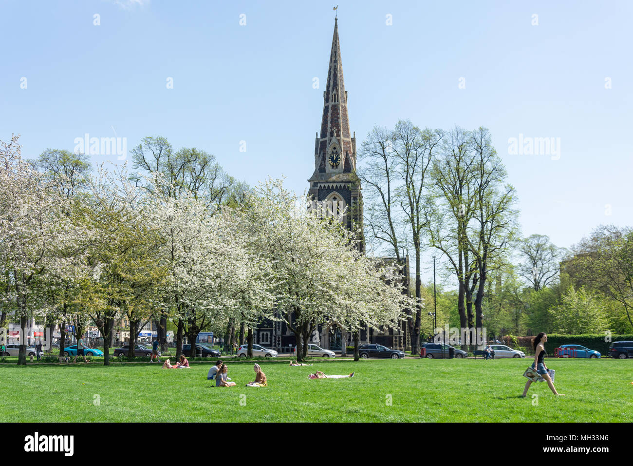 Christ Church Turnham Green in Spring, Turnham Green, Chiswick, London ...