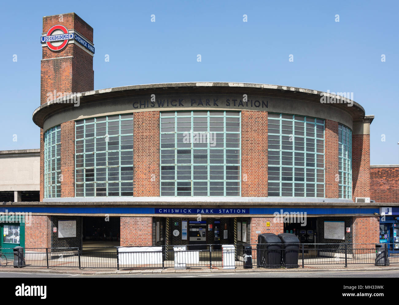 Art deco chiswick park underground station from acton lane borou hi-res ...