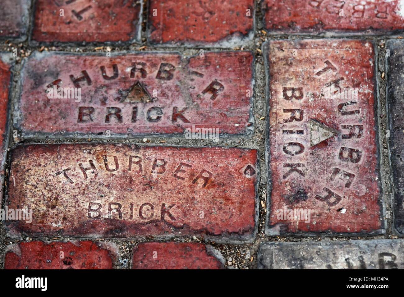 Vintage Thurber bricks from Thurber Texas Stock Photo - Alamy