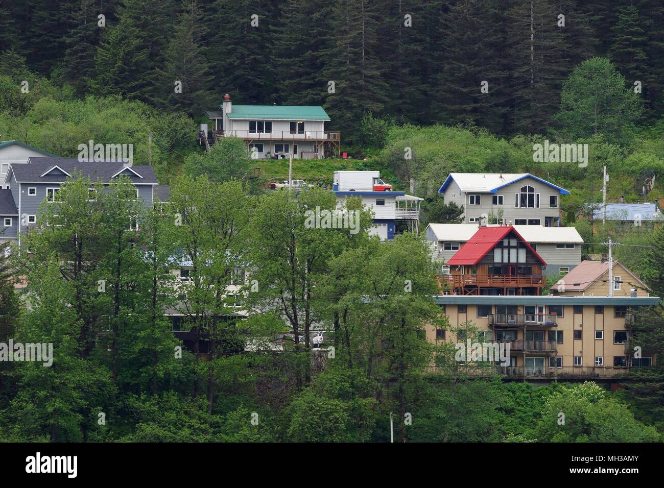 Juneau residential district up close Stock Photo - Alamy
