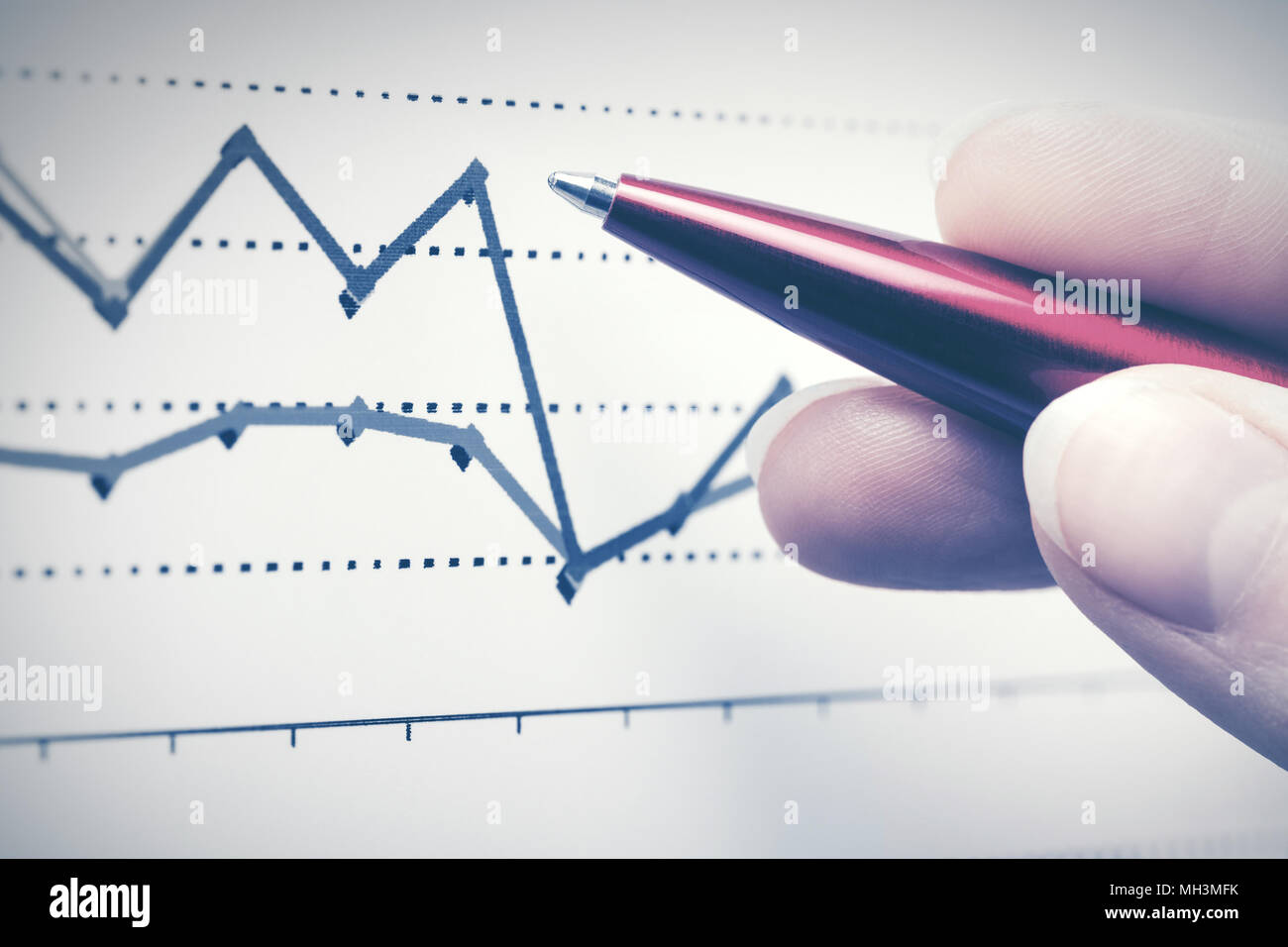 Financial graphs analysis. Stock market reports Stock Photo - Alamy