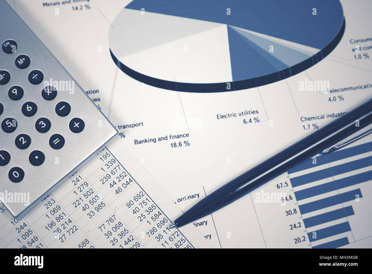 Financial accounting stock market graphs analysis Stock Photo - Alamy