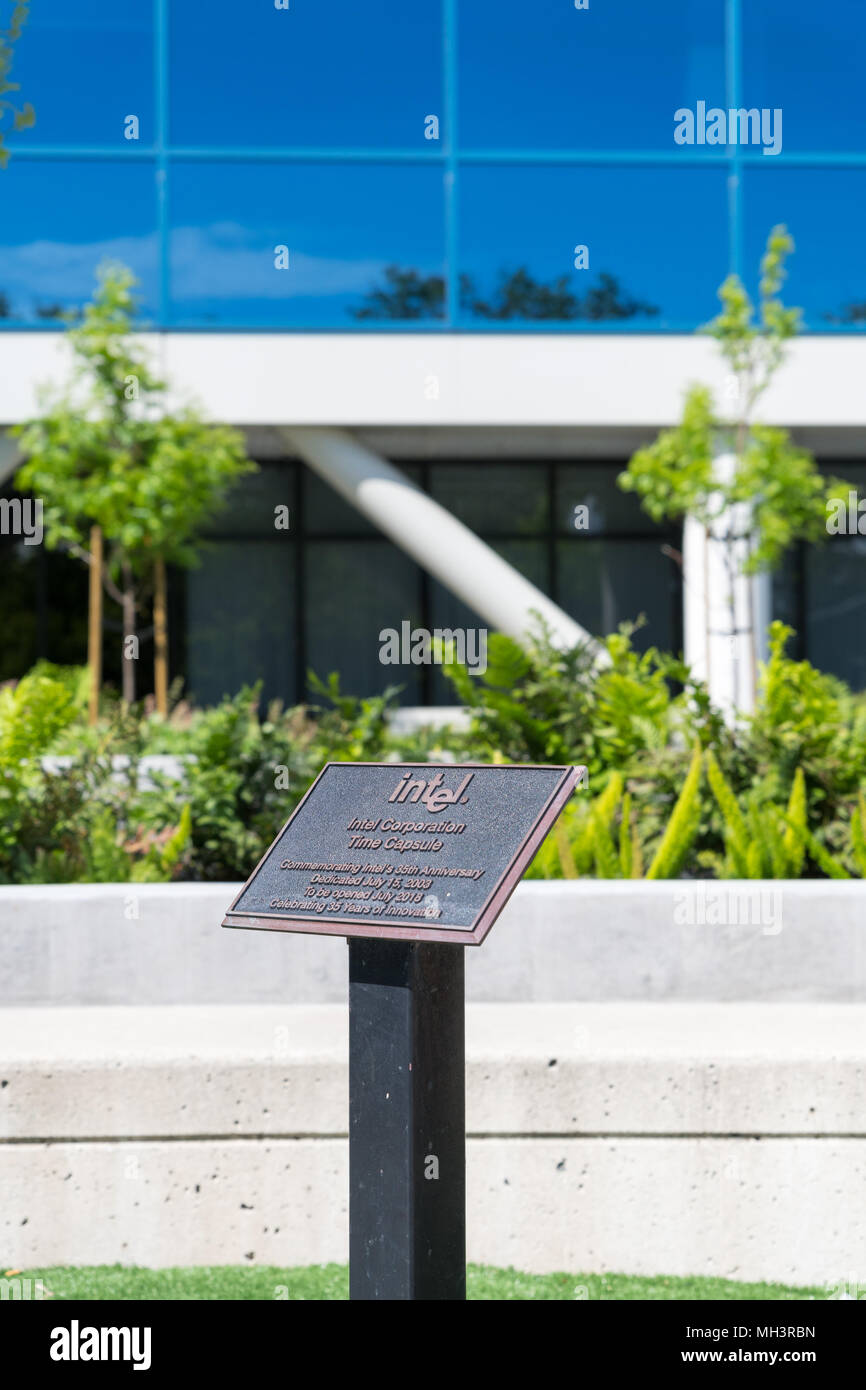 Santa Clara, California, USA -April 29, 2018: Intel Corporation Time ...