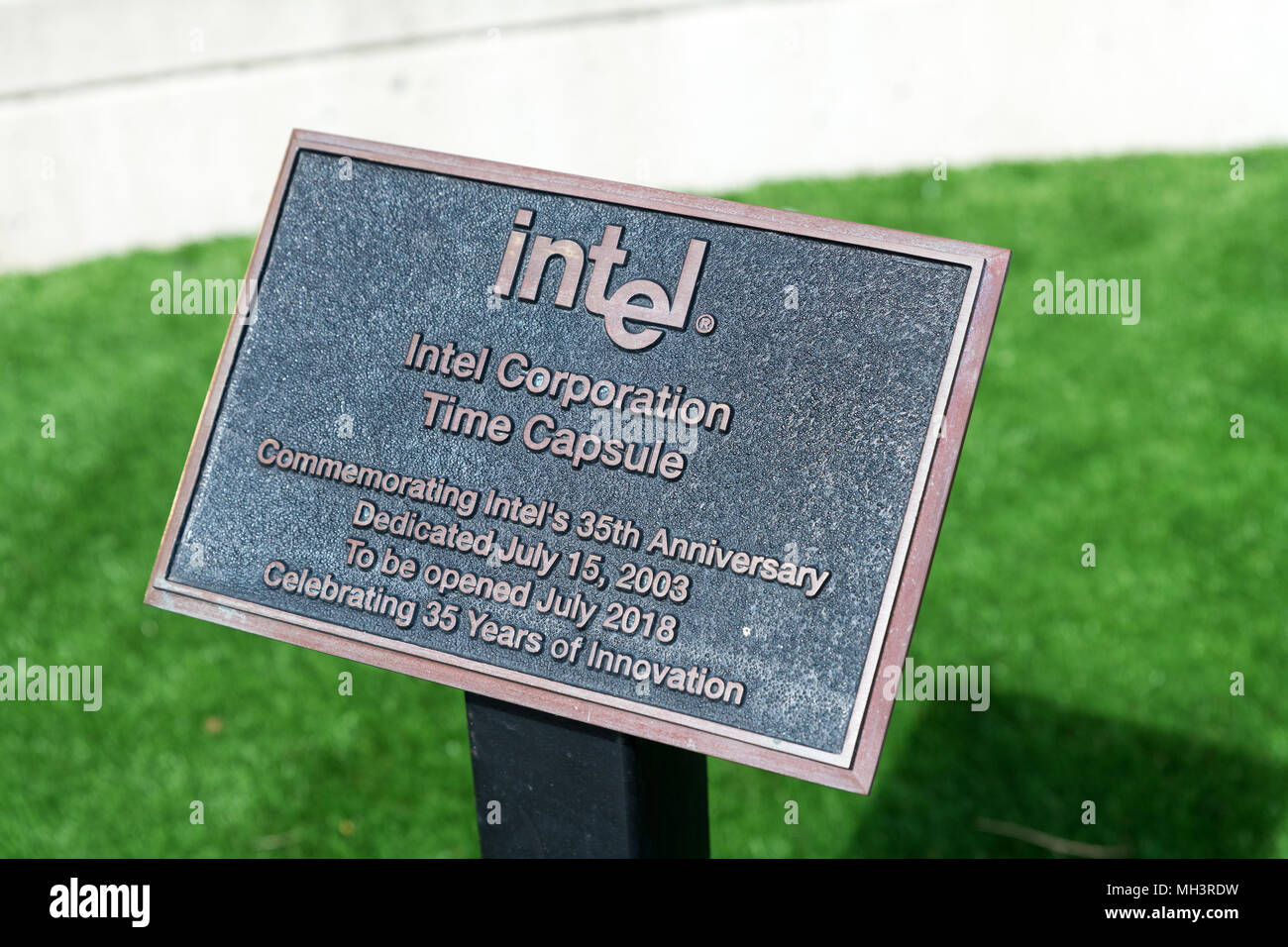 Santa Clara, California, USA -April 29, 2018: Intel Corporation Time ...