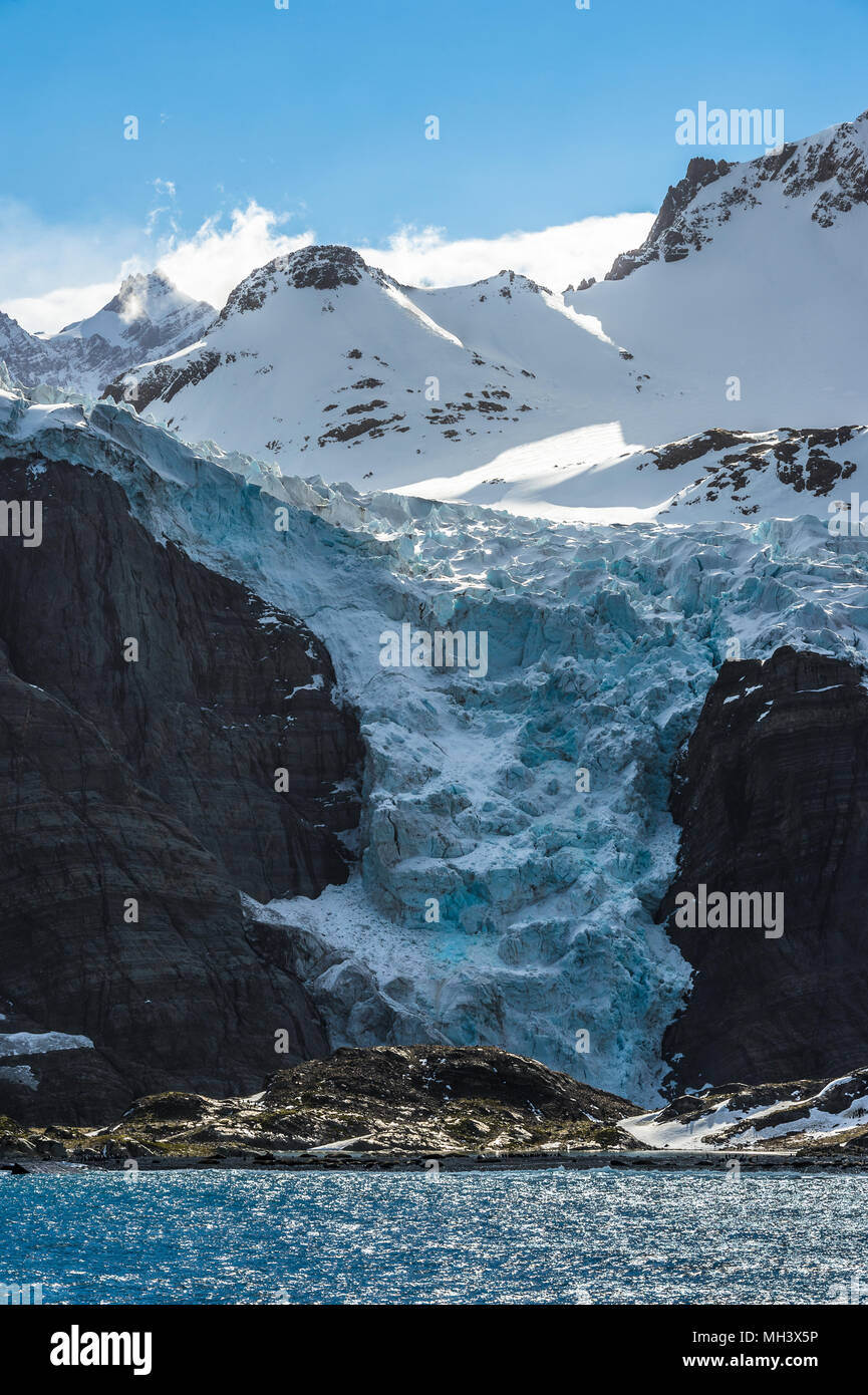 Landscape of the mountains covered with snow in South Georgia, British ...