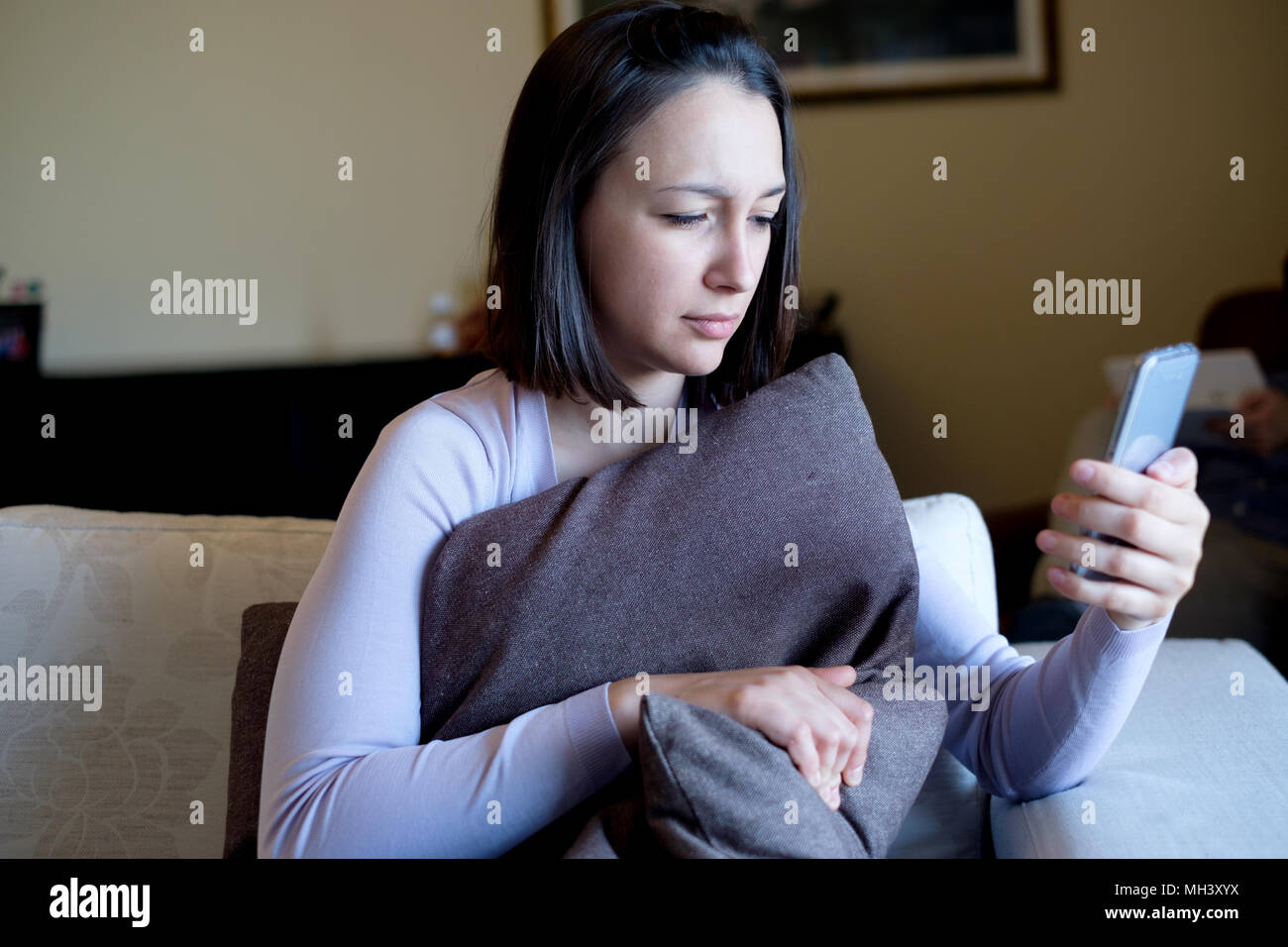 Woman discovering betrayal hi-res stock photography and images - Alamy