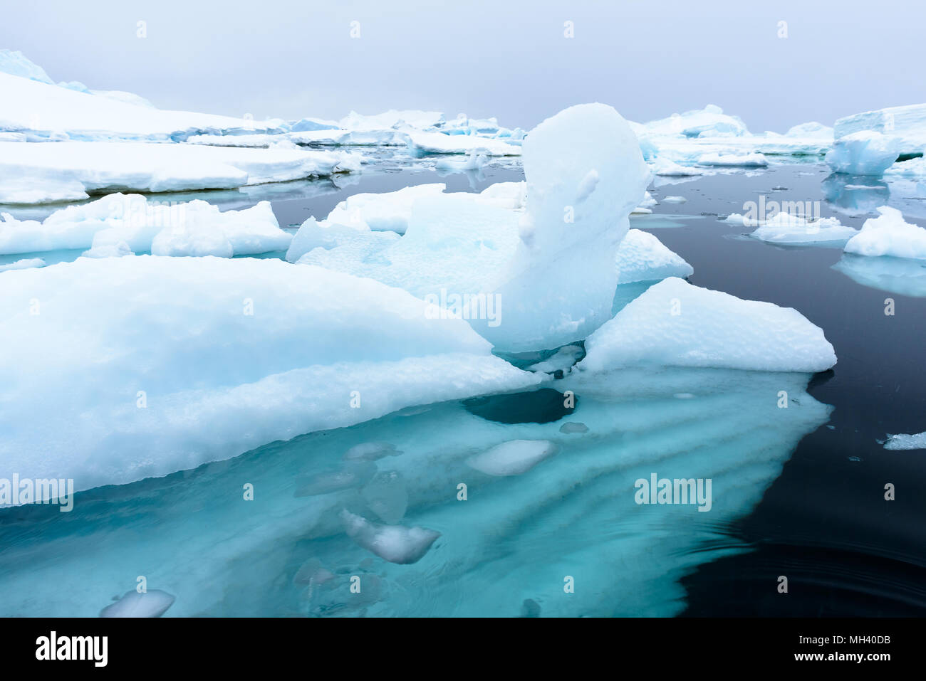 Iceberg on the surface of the Atlantic Ocean in Antarctica Stock Photo ...